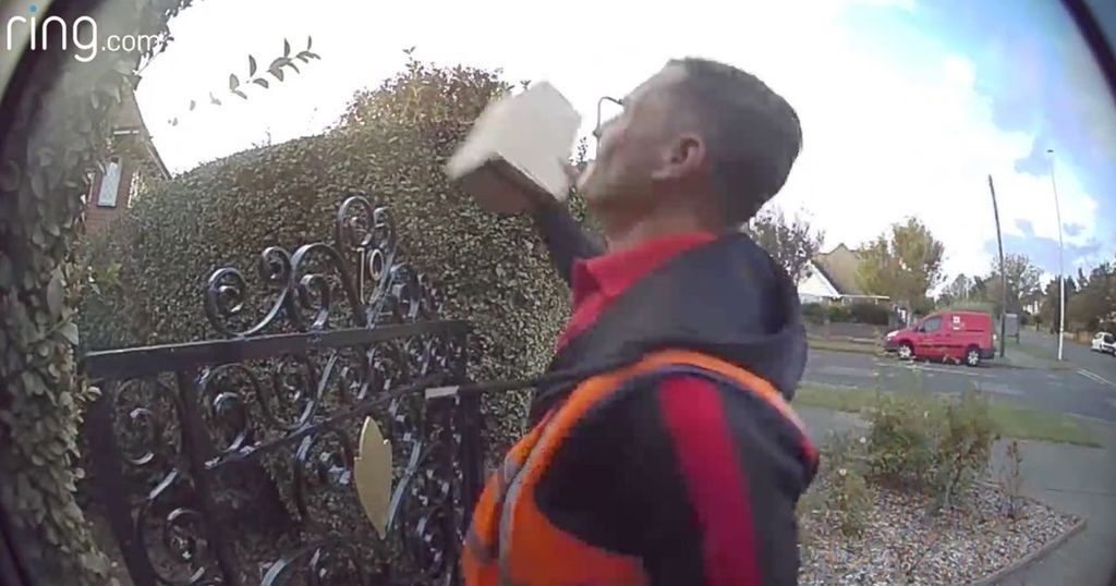 Postman caught hurling parcel 30ft over garden gate on…