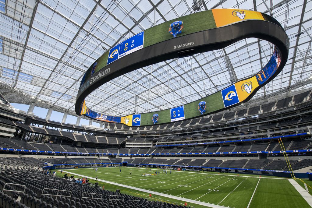 Look: SoFi Stadium to have uncolored end zones, ram…