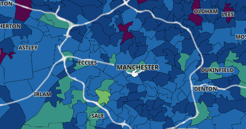The map that shows the one area of Greater Manchester…