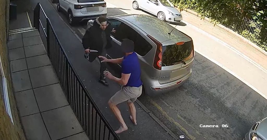 Horrifying moment knife murderer chases neighbour down…