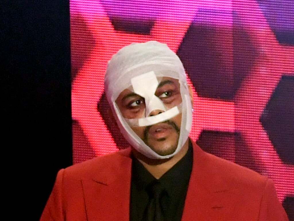 What happened to The Weeknd’s face? Blinding Lights…
