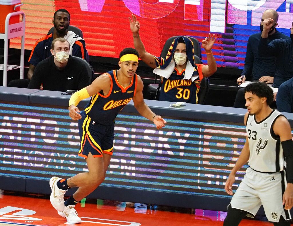 Steph Curry, Juan Toscano-Anderson react to Jordan…