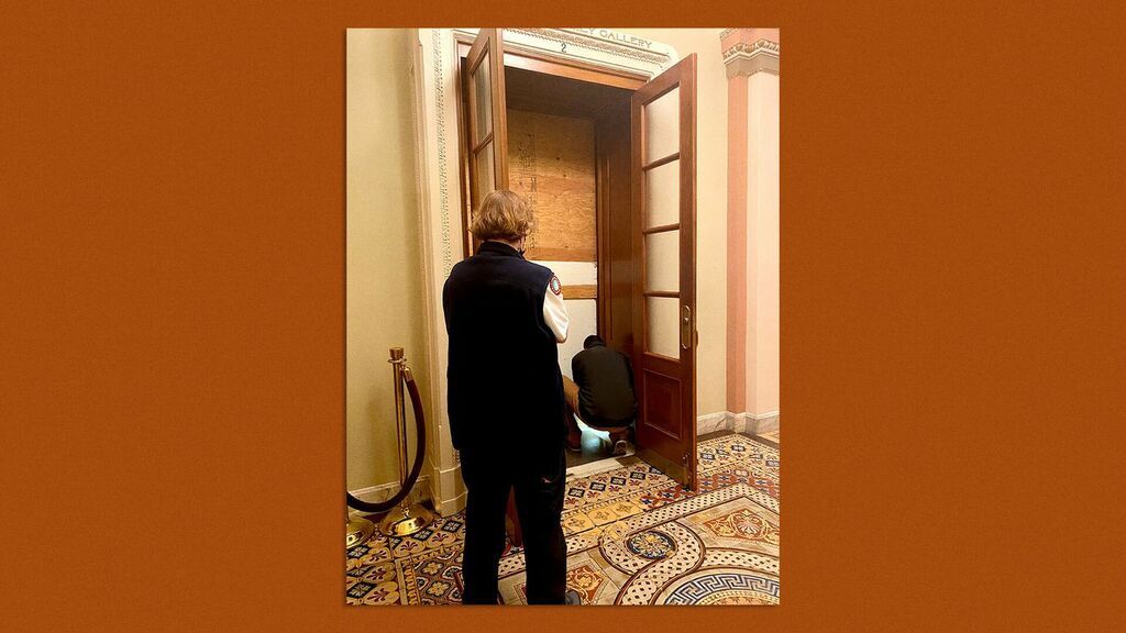 House chamber hardened into safe room with bulletproof…