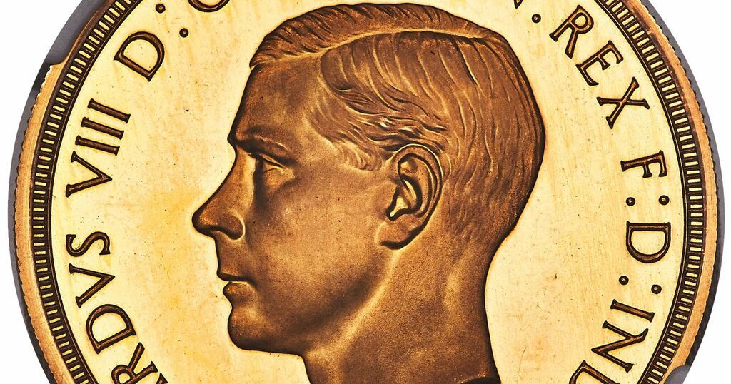 Rare Edward VIII £5 coin sells for record-breaking…