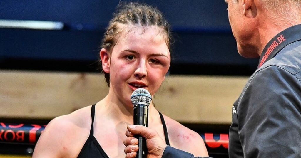 Boxer Cheyenne Hanson suffers horrific swollen face…