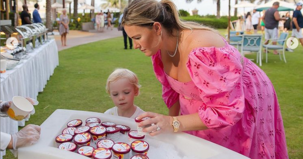 Pregnant Dee Devlin shows off growing baby bump as she…