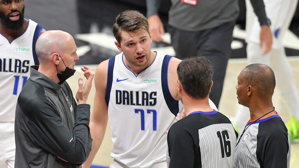 Luka Doncic’s reaction to being ejected for groin…