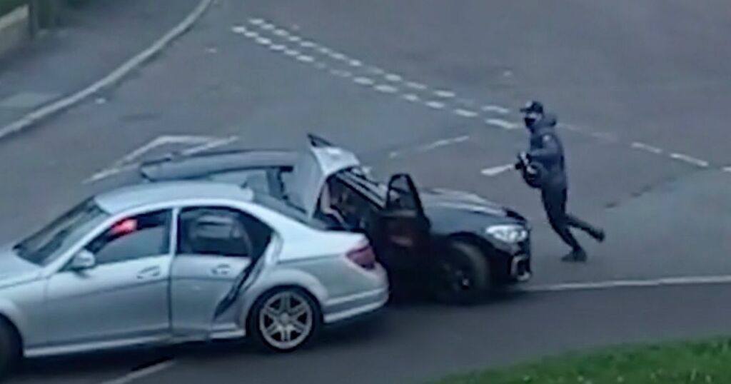 Mercedes forced off the road in terrifying ambush by…