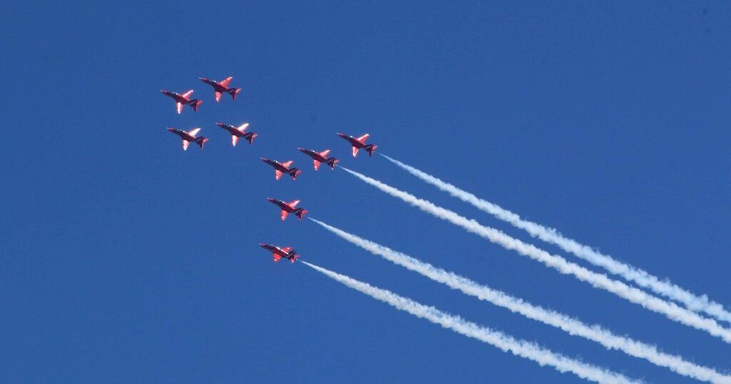 RAF Red Arrows flight path map shows today's route…