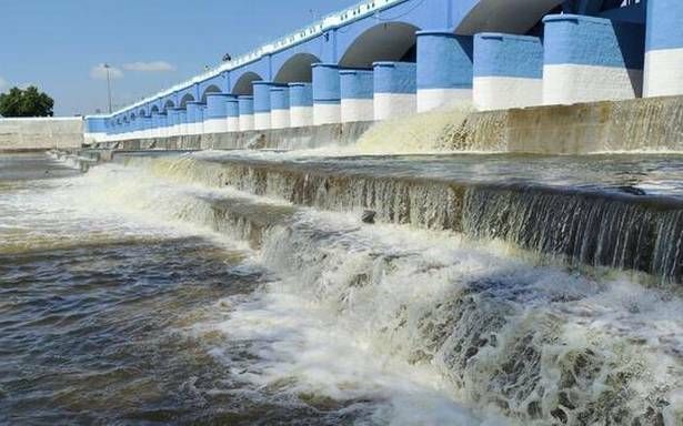 Water released from Grand Anicut, for irrigation in…