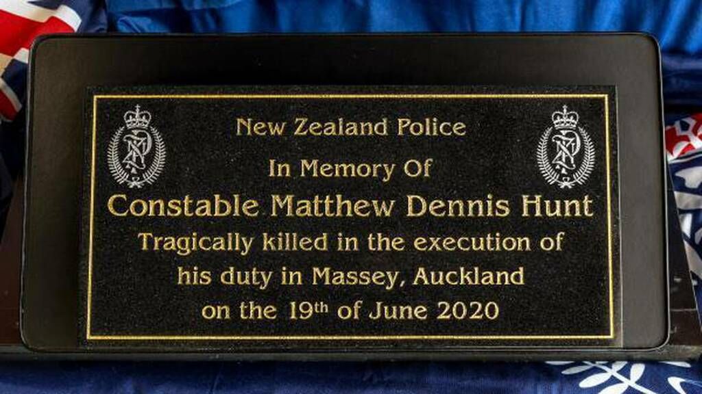 Constable Matthew Hunt remembered: Memorial plaque…
