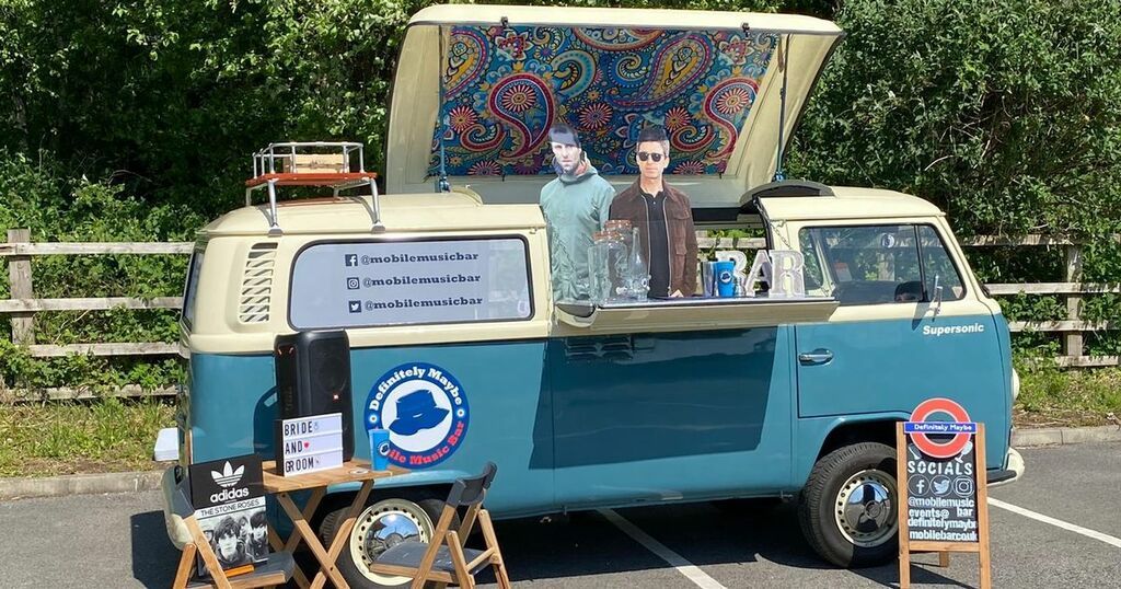 The Oasis-inspired camper van bar set up by a Gallagher