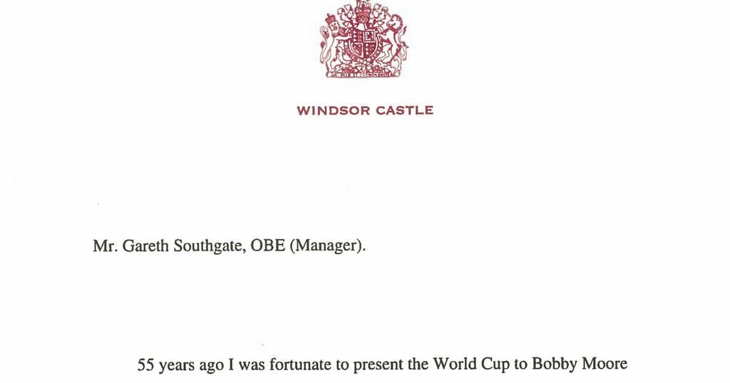 Queen's 'hidden message' in letter to Gareth Southgate…