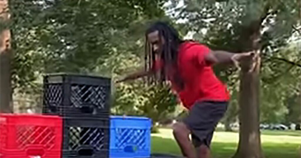 TikTok's viral trend of stacking milk crates in a…