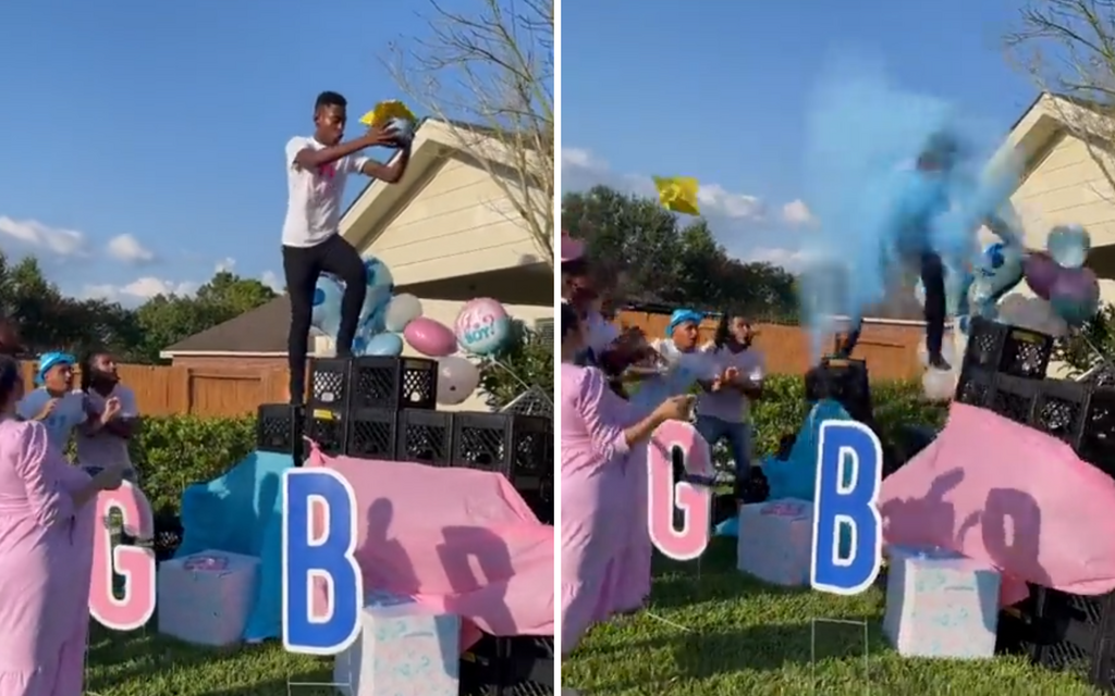 Video shows gender reveal combined with ridiculous…