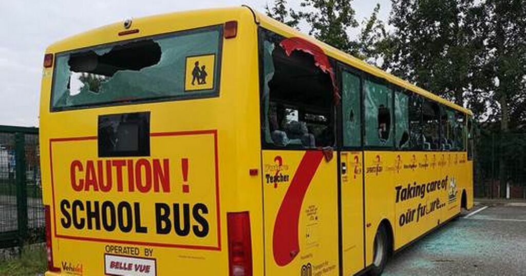 'Senseless youths' trash school bus at Oldham academy…