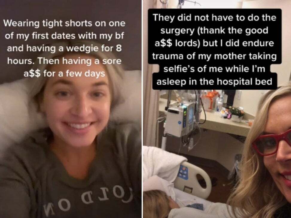 Woman’s wedgie was so bad she ended up in hospital…