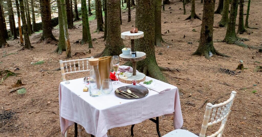 Mysterious abandoned afternoon tea with bubbles and…