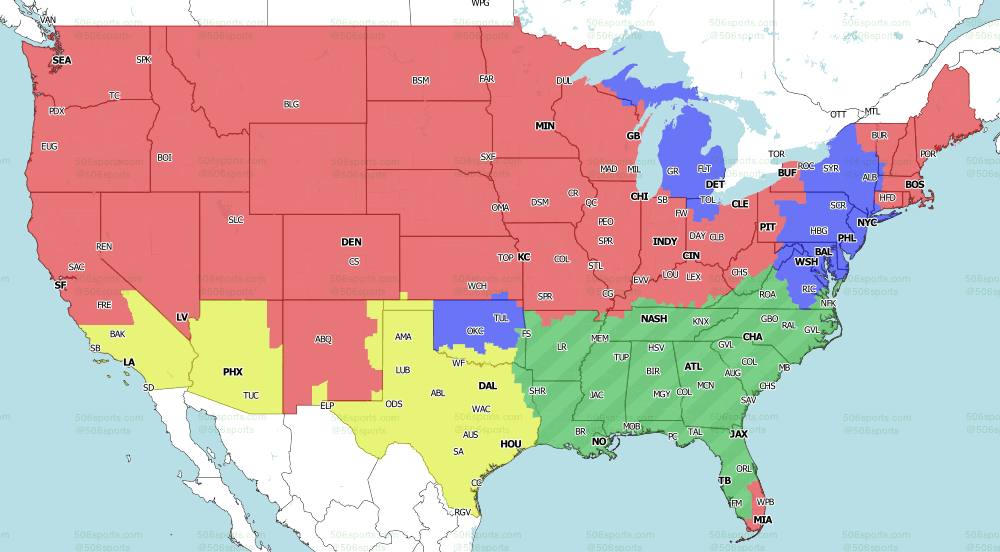 NFL Week 9 TV coverage map