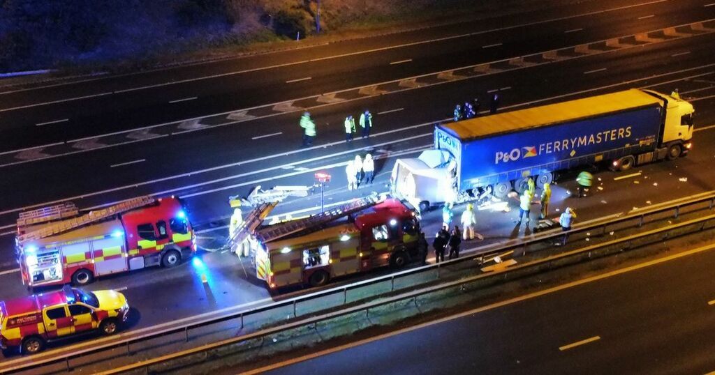 M62 aerial photos show extent of 'serious crash' on…
