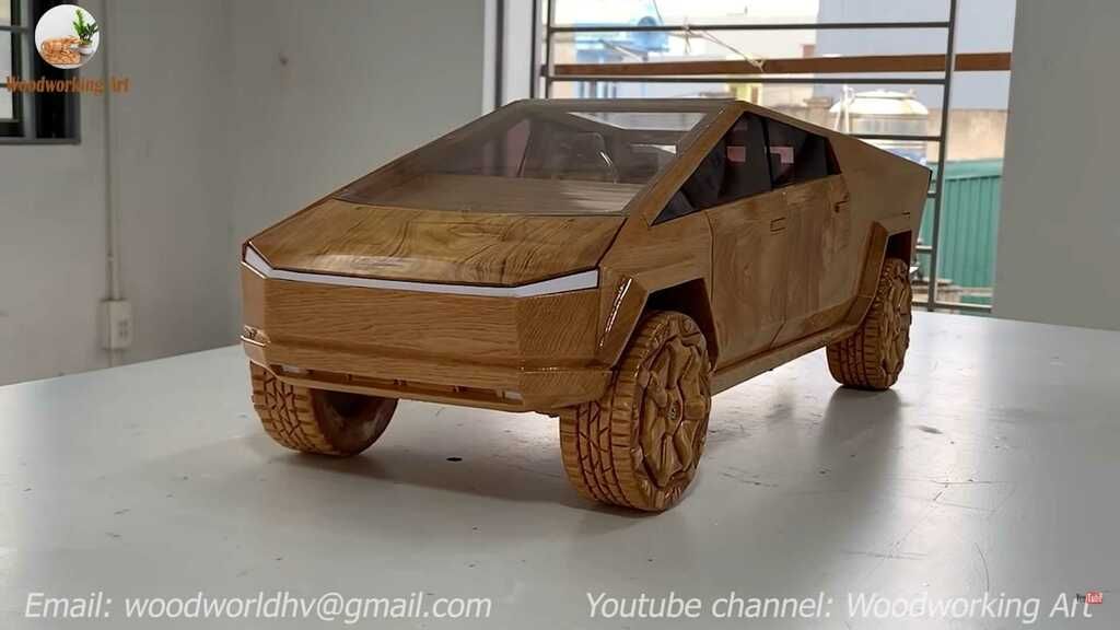 Wooden Tesla Cybertruck Arrives Before The Real One