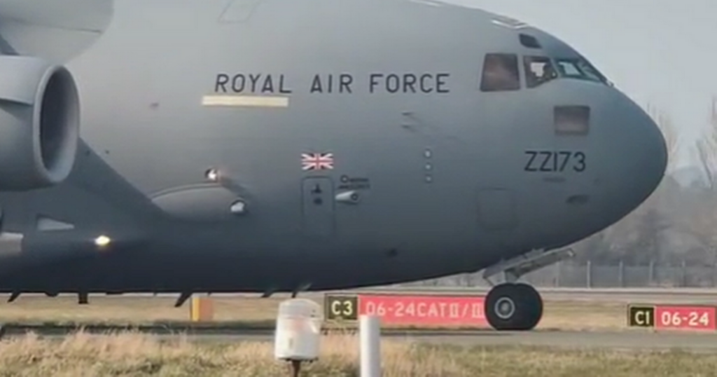 Edinburgh Airport hosts huge RAF military aircraft as…