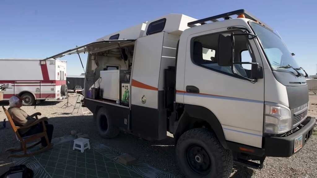 Custom Mitsubishi Fuso Camper Has Gullwing Doors,…