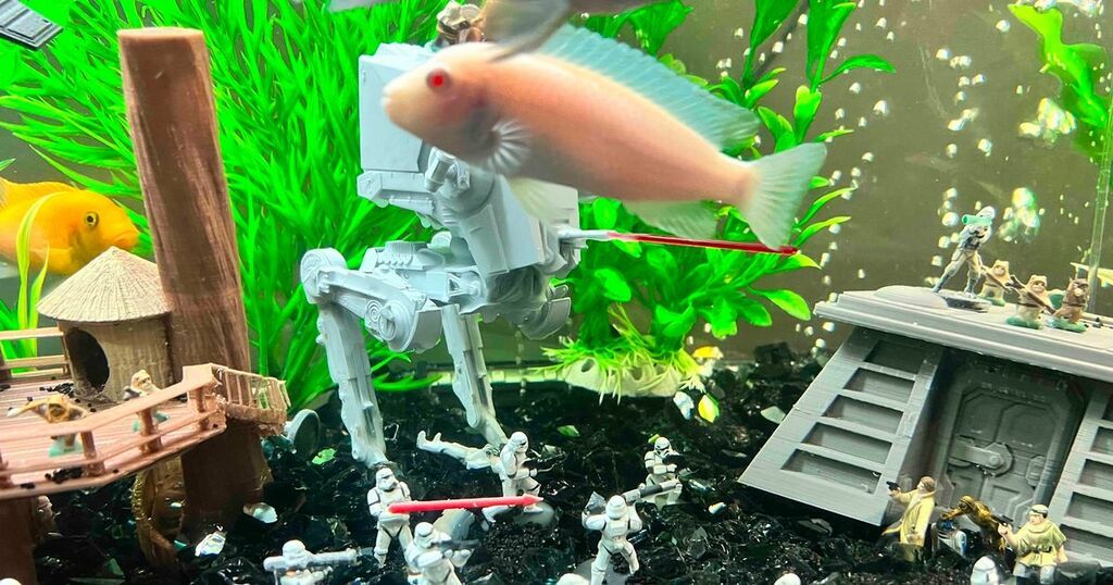 Man turns fish tank into impressive Star Wars scene