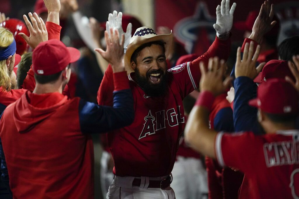 Angels third baseman Anthony Rendon hit one of the…