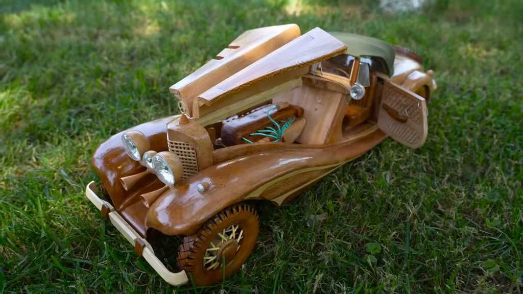 1936 Mercedes Carved From Wood Is A Detailed…