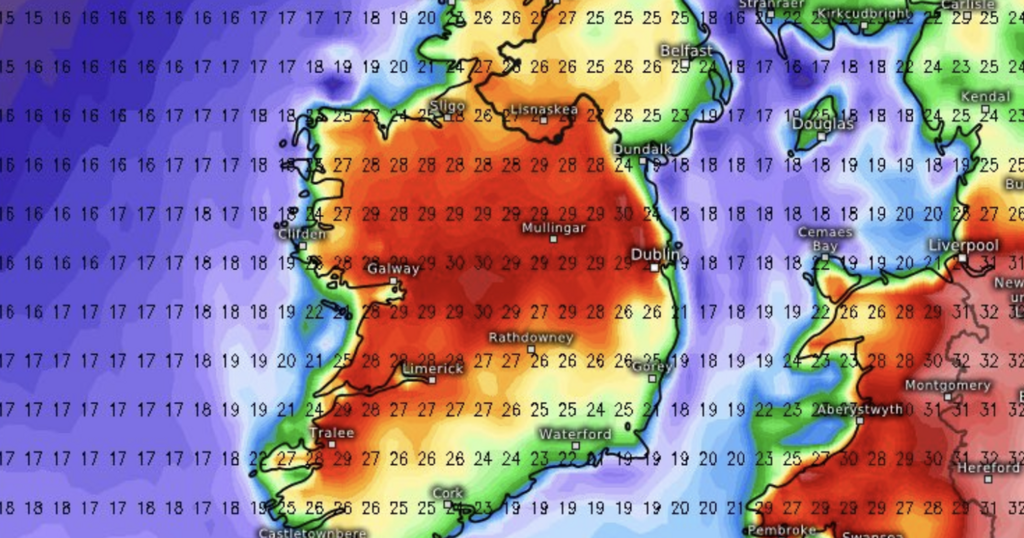 Met Eireann's stunning heatwave timeline with 30C…