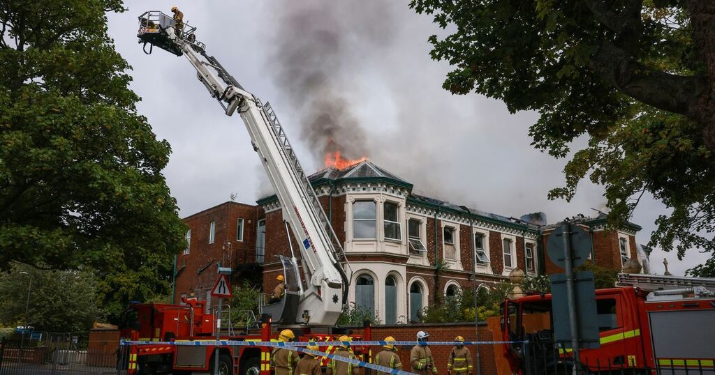 Pictures show scale of damage to former hospital in…