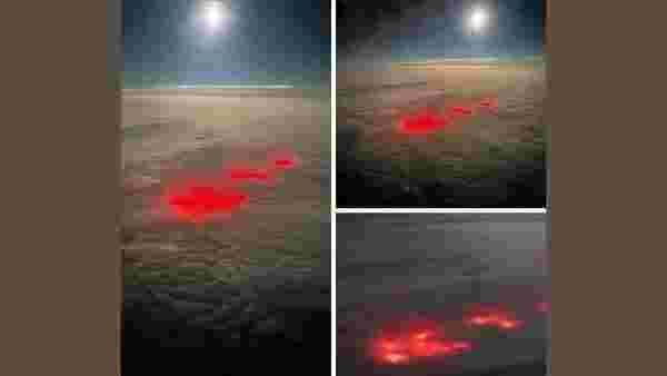 Watch: Mysterious red glow over Atlantic Ocean leaves…