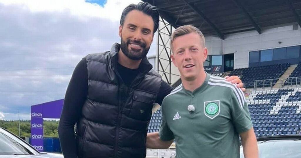 Rylan poses with Celtic captain Callum McGregor as he…