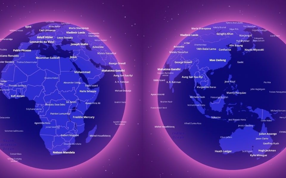 The Notable People Map: Around the world in famous…