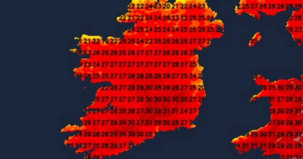 What is the record temperature in Ireland for August?…