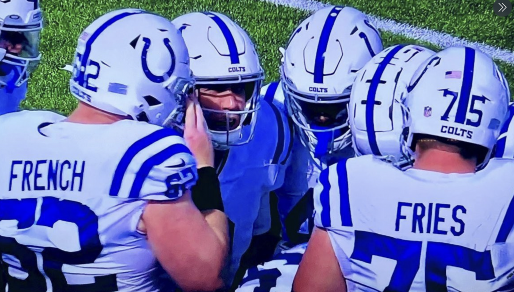 Two Colts linemen had jerseys that read ‘French’…