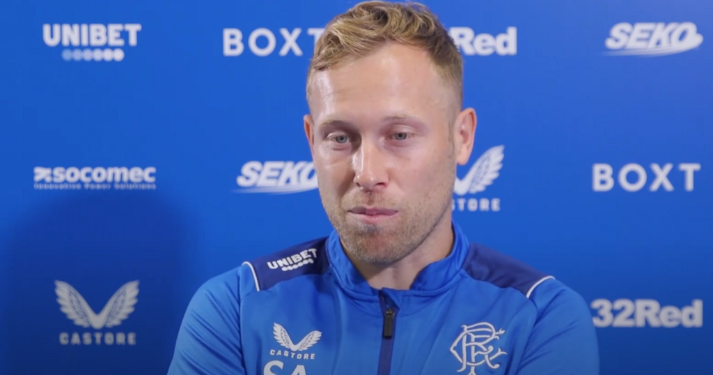 Scott Arfield in Rangers Champions League statement of…