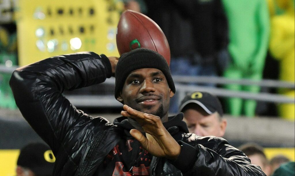 Watch: A glimpse at LeBron James’ high school football…
