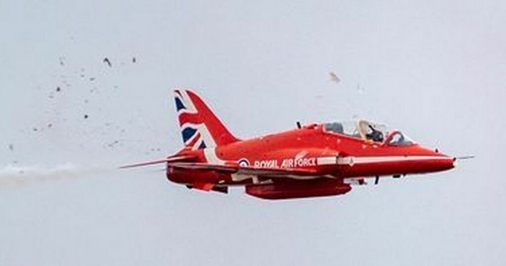 Horror moment bird crashes into Red Arrows cockpit…