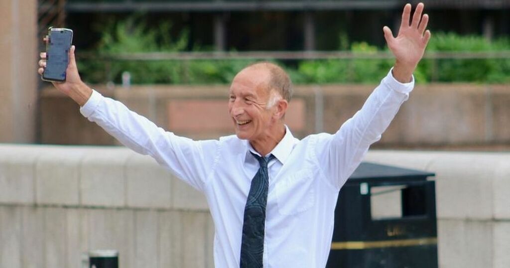 Thug celebrates outside court after being spared jail…