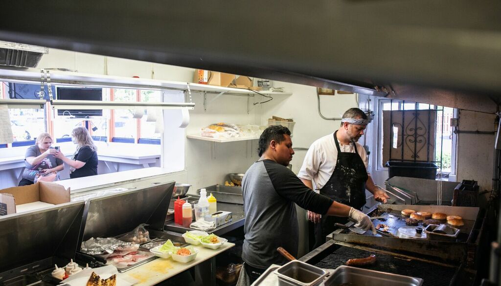 Beloved Big Guys Sausage Stand closing counter service…