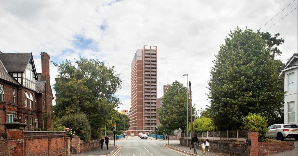 25-storey residential block in Eccles town centre…