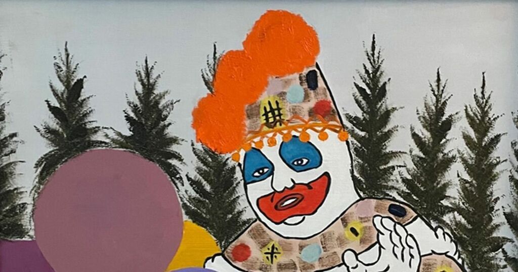 Creepy self-portrait painted by serial killer clown…