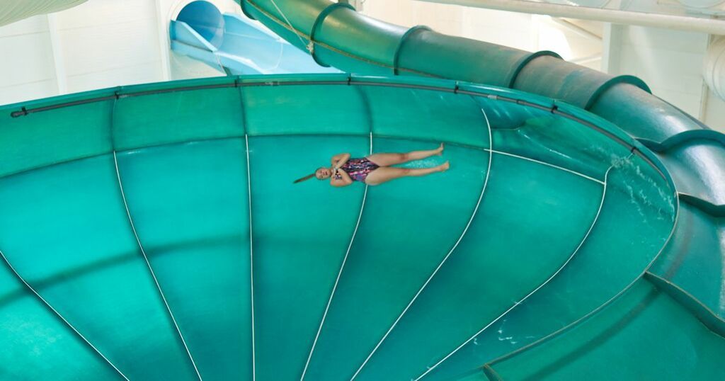 Incredible footage shows inside abandoned swimming…