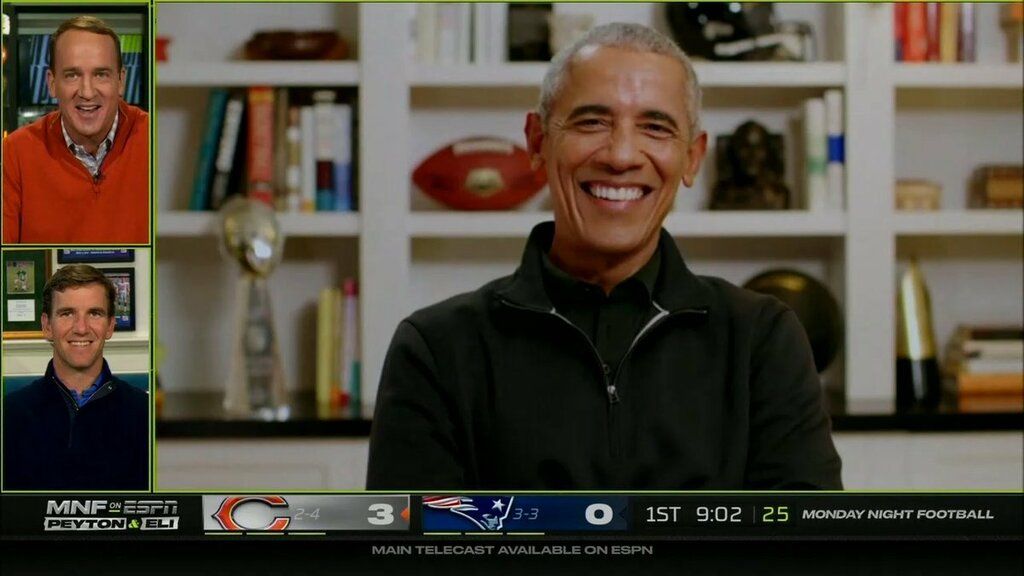 Barack Obama joined the ManningCast during Bears
