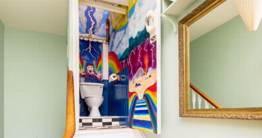 Bristol house for sale has surprisingly colourful loo…