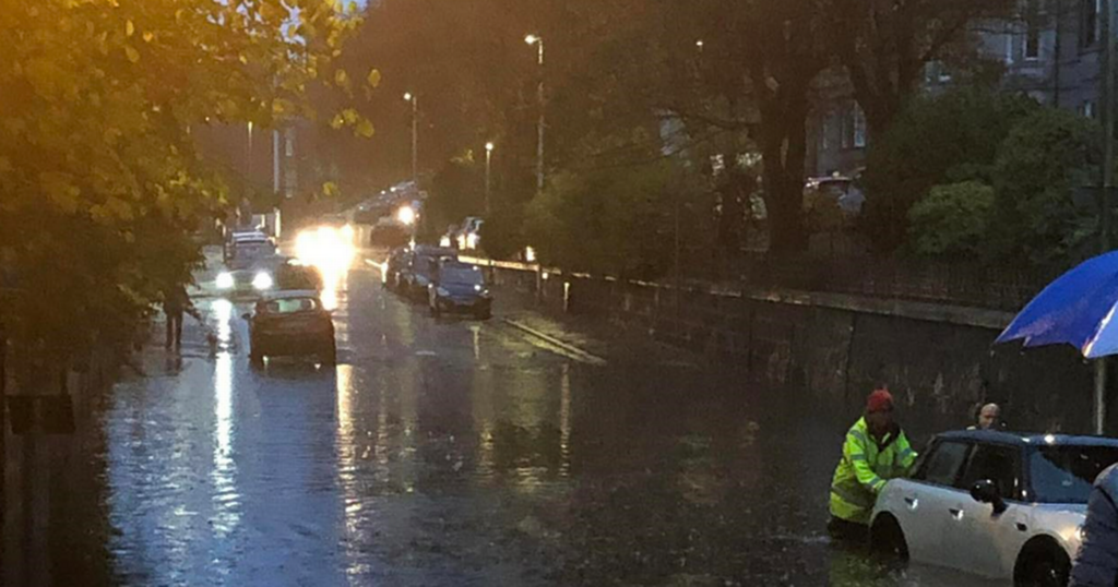 Aberdeen flooding leaves cars submerged in water and…