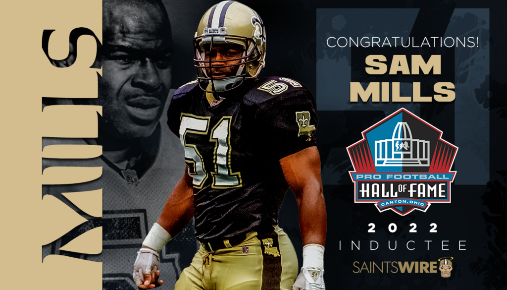 Saints honoring Sam Mills’ Hall of Fame induction with…
