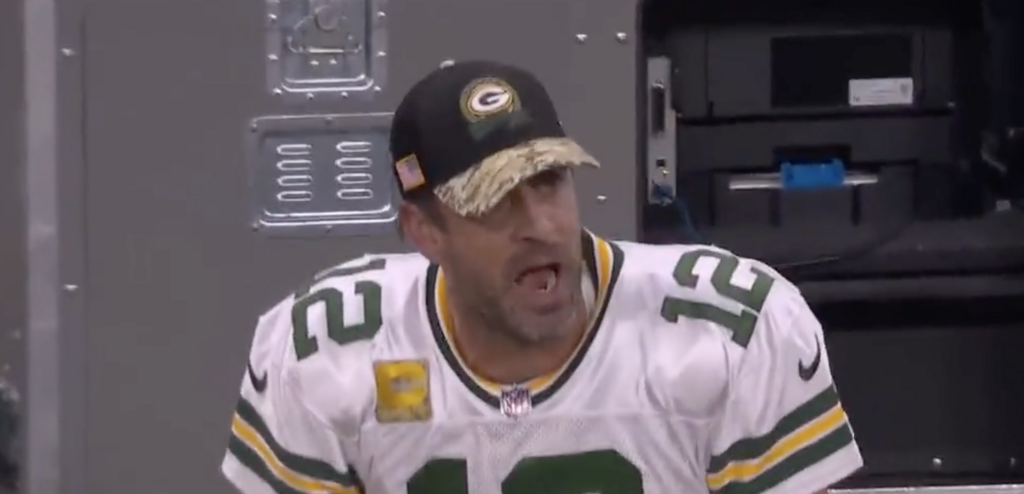 Cameras captured Aaron Rodgers’ furious sideline…